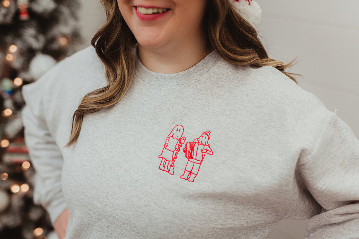 mummer embroidered crewneck sweater – Meghan Ashley Designs